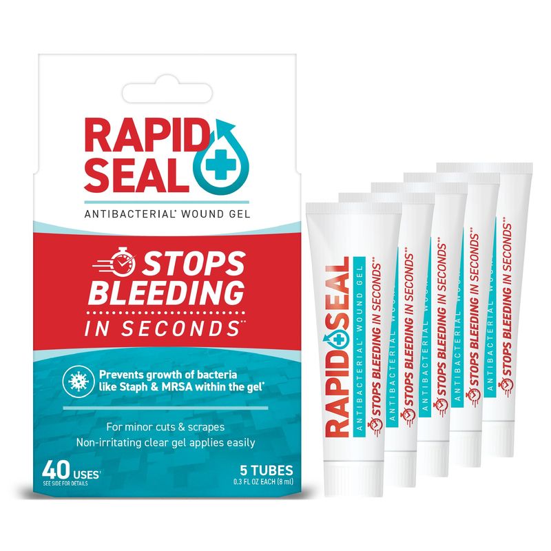 Rapid-Seal Wound Gel (5 Tubes) | Stops Bleeding in Seconds, Ideal for ...