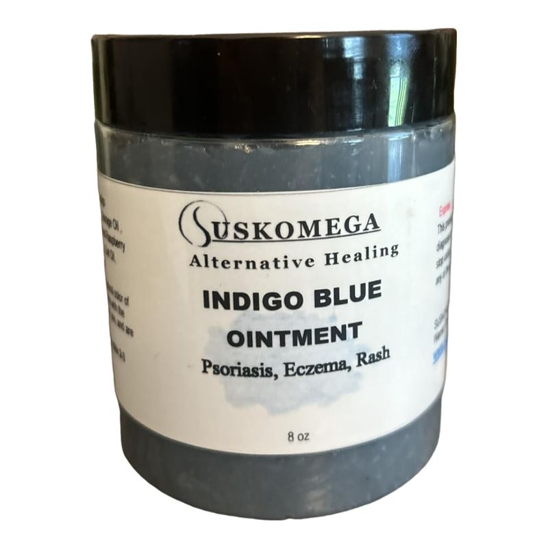 Indigo Blue Ointment Salve, Psoriasis Eczema, Rashes, Suskomega (8 oz ...