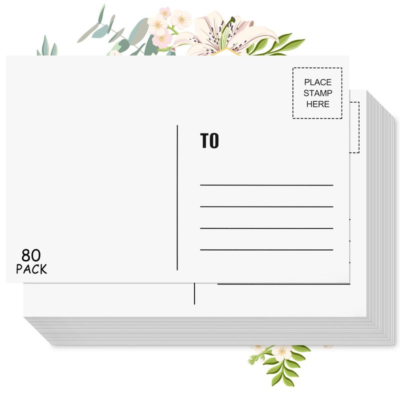 COIDEA Blank Postcards for Mailing, 80 Post Cards for Mailing, 300 GSM ...