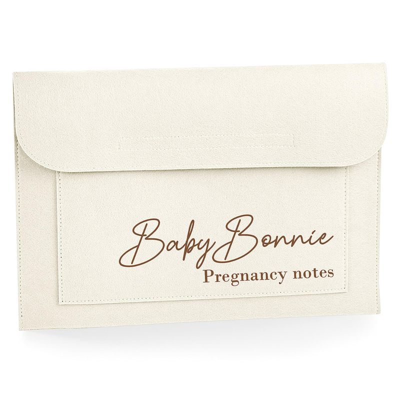 Personalised Beige Text Pregnancy/Maternity Notes Document Folder ...