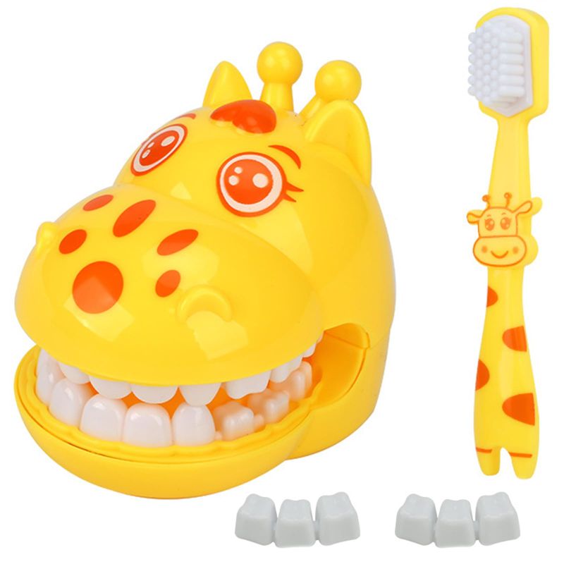 Cartoon Giraffe Early Education Dental Toy Set - Cute Interactive Teeth ...