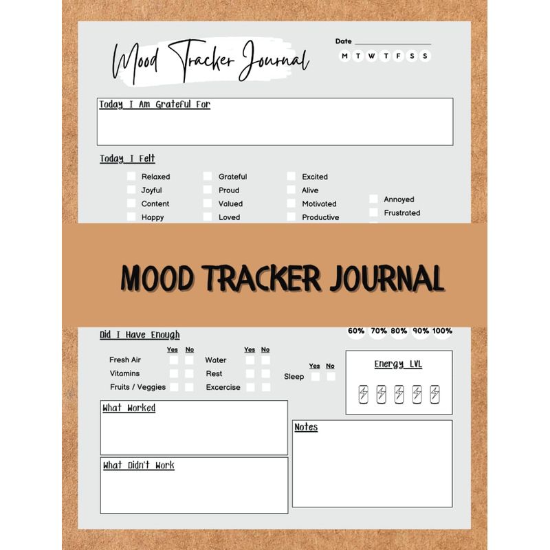 Mood Tracker Journal: Daily Mood Notebook & Wellness Diary with Prompts ...
