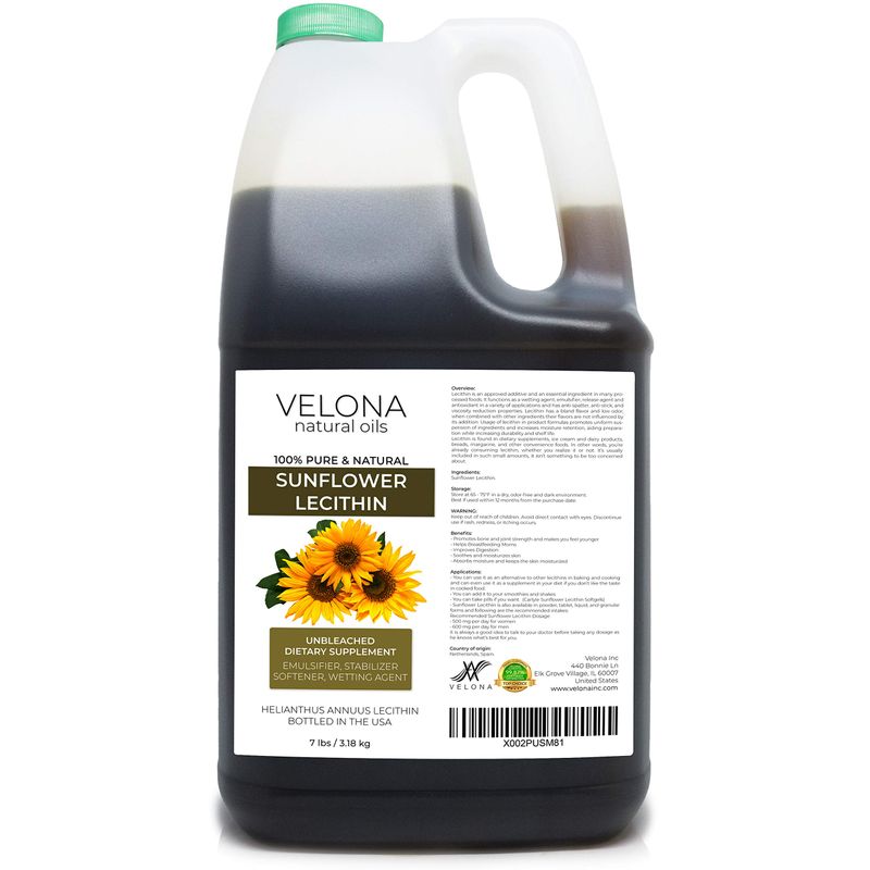 velona Pure Liquid Sunflower Lecithin 7 lb | Food Grade | Unbleached ...