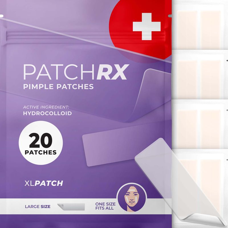 PatchRx XL Pimple Patches for Body and Face (20 Patches, 2.4x1 inch ...