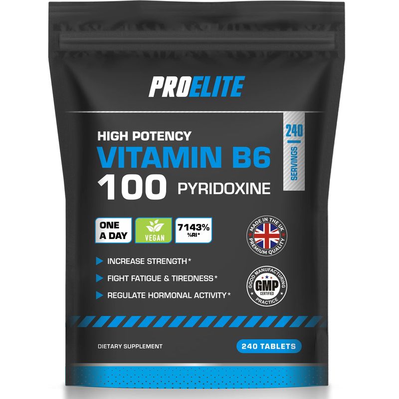PRO-ELITE Vitamin B6 Tablets High Strength 100mg 240 Tablets Vegan ...