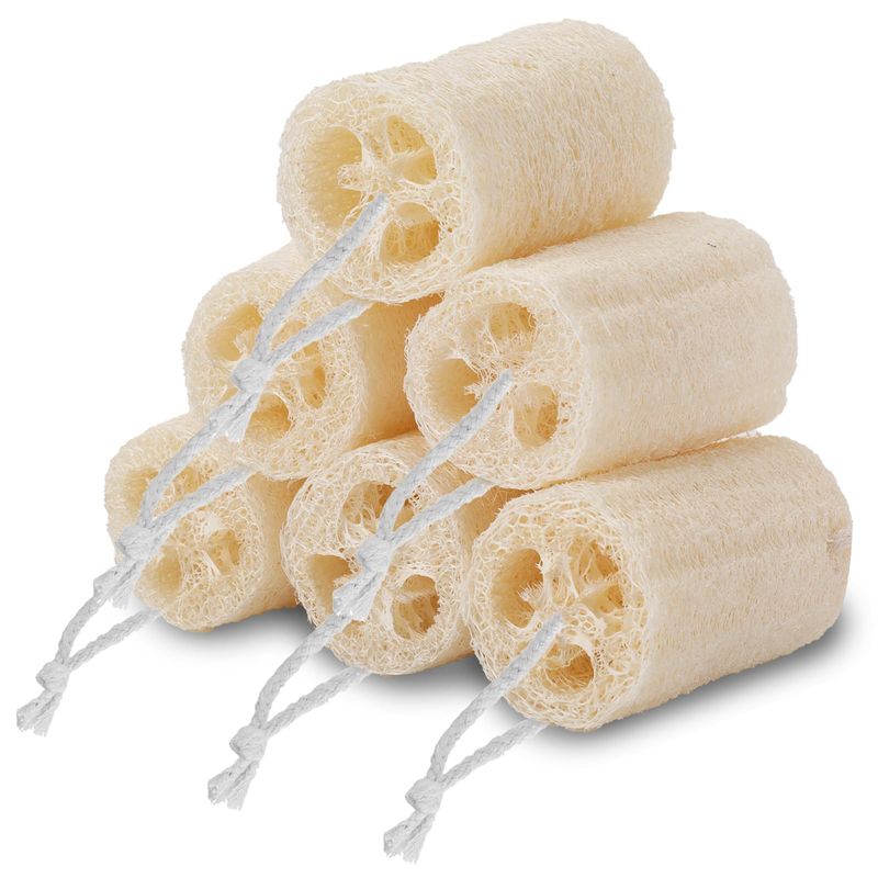 O2frepak 6 Pack Natural Loofah Sponge,Organic Loofah Sponge Organic ...