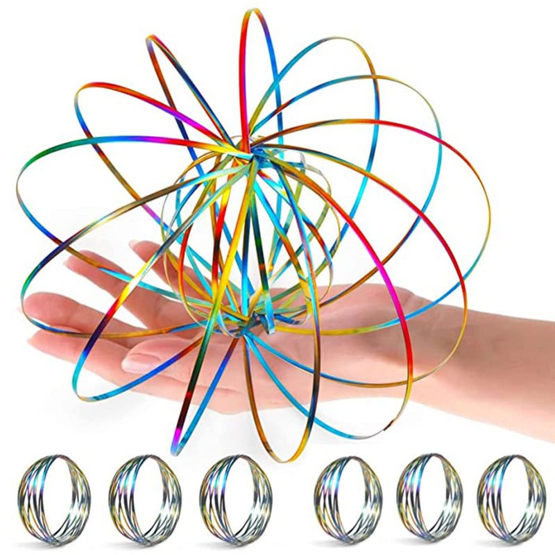 Toulifly Colorful Flow Ring, Alloy Steel Spinner Ring Toy, Stress ...