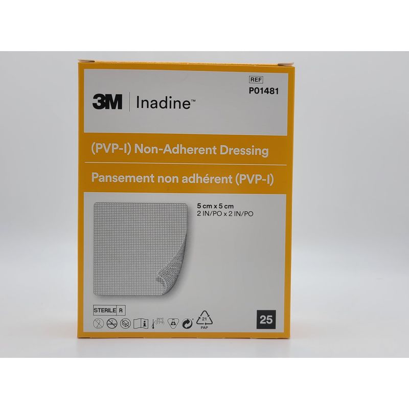 Box of 25 Inadine Dressings - Antiseptic Iodine Non-Adherent Pads for ...