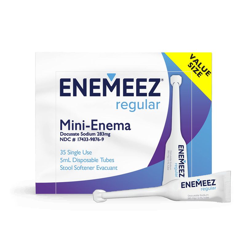 Enemeez Regular 283mg Docusate Sodium Mini Enema, Constipation Relief ...