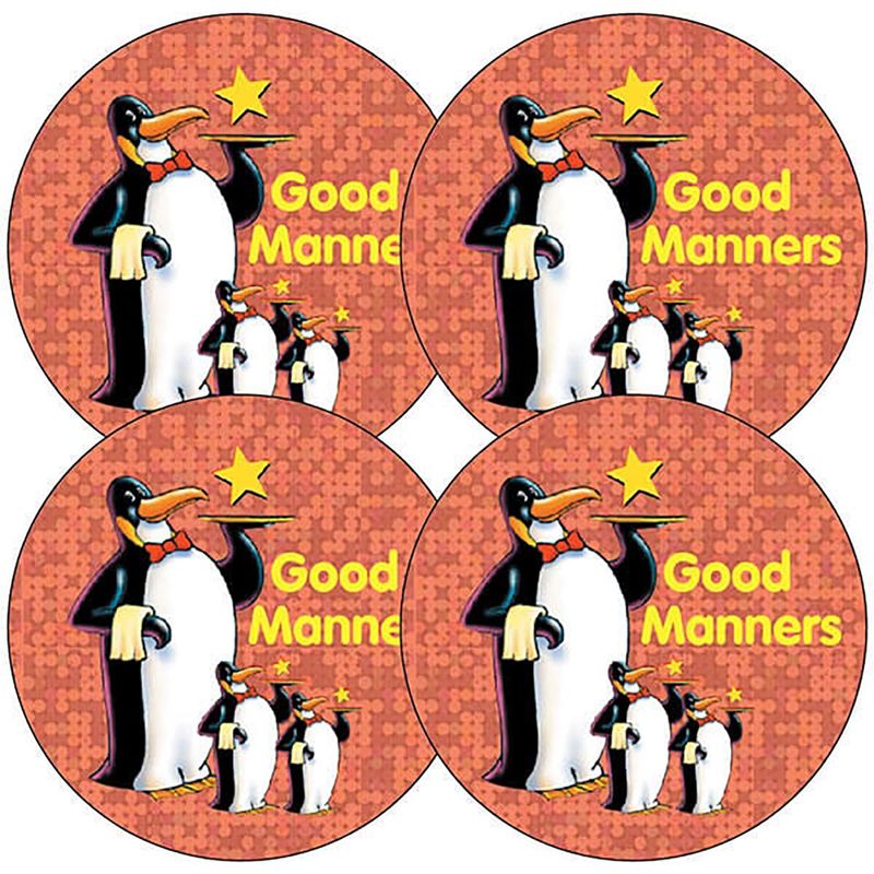 175 Holographic Sparkly Good Manners Childrens Pupils Motivational ...