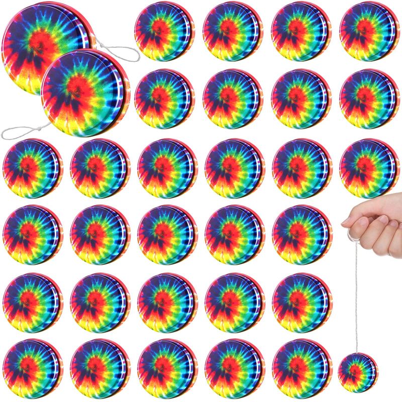 32 Packs Bulk Smile Face Yo Yos Metal Rainbow Yo Yo Toys in Assorted ...