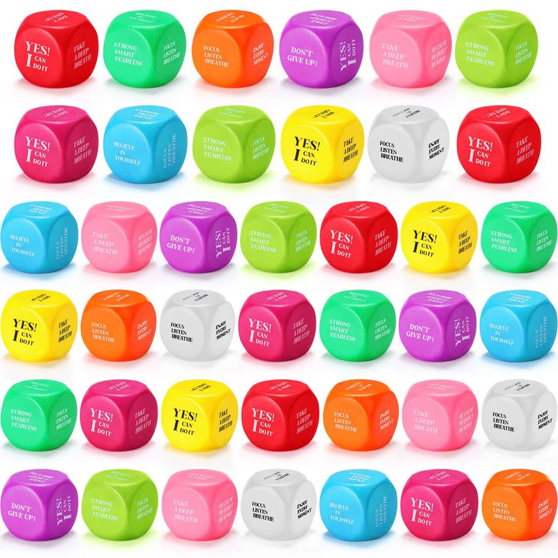40 Pcs Motivational Foam Cubes Stress Ball with Quotes, Square ...