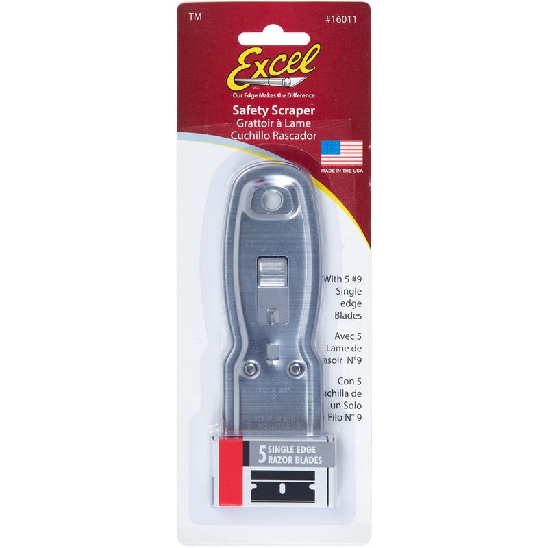 Excel Blades K11 Razor Blade Scraper, includes 6 Single Edge Blades ...