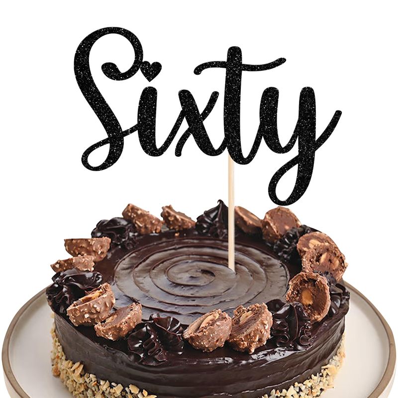 Xsstarmi 1 Pack Sixty Birthday Cake Topper 60th Birthday Cake Topper ...