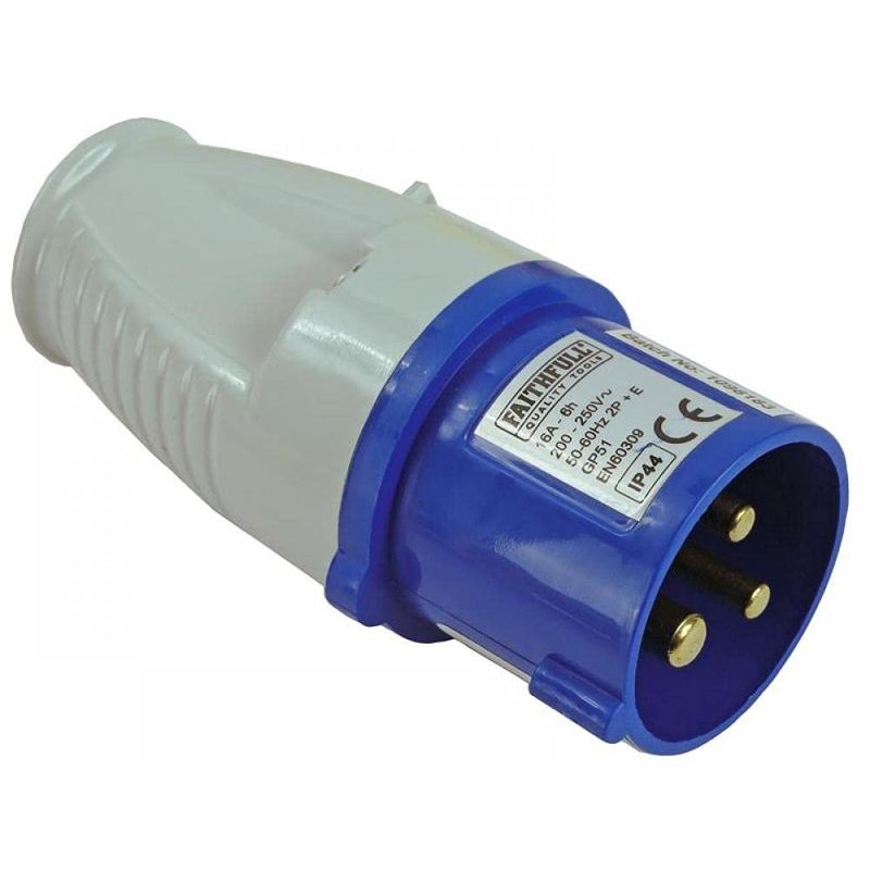 Faithfull PLUG16AMP 240V 16A Replacement Blue Plug - For use with ...