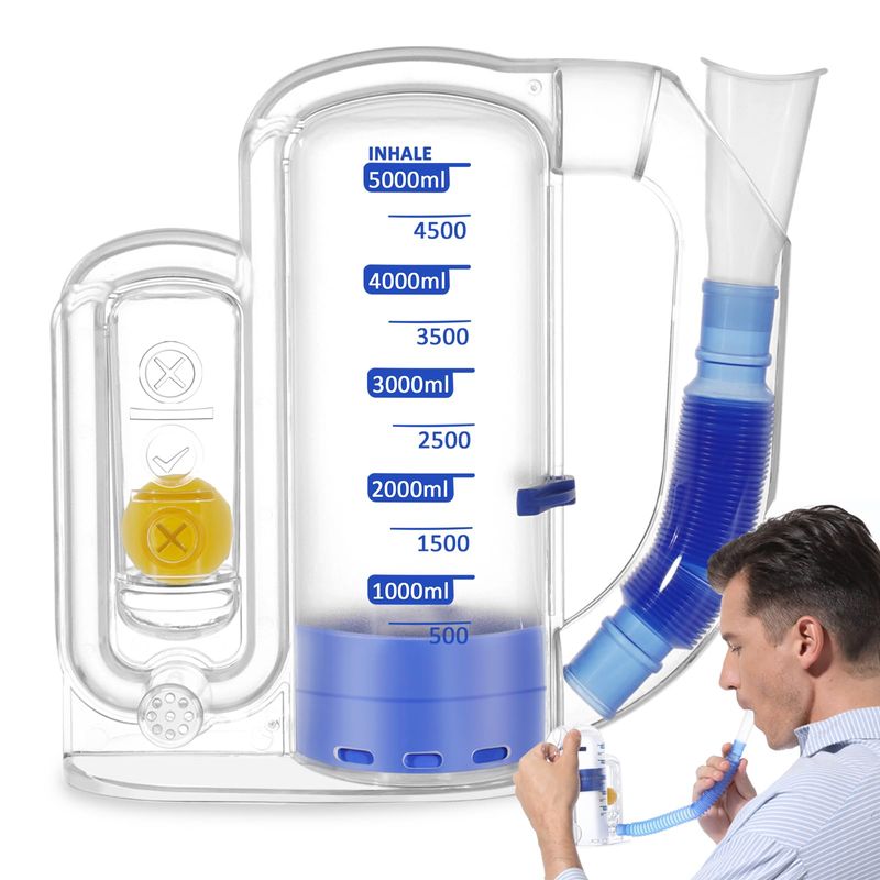 Incentive Spirometer, Breathing Exercise Device for Lungs, 5000ml ...