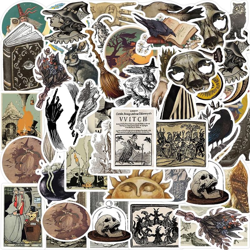 Medieval Witch Stickers,Witchy Stickers,Vintage Aesthetic Stickers for ...