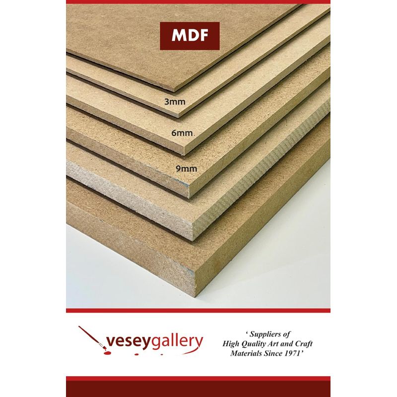 MDF Artist Painting Board. 6mm Flat Boards Sized A4 to A3. in Packs of ...