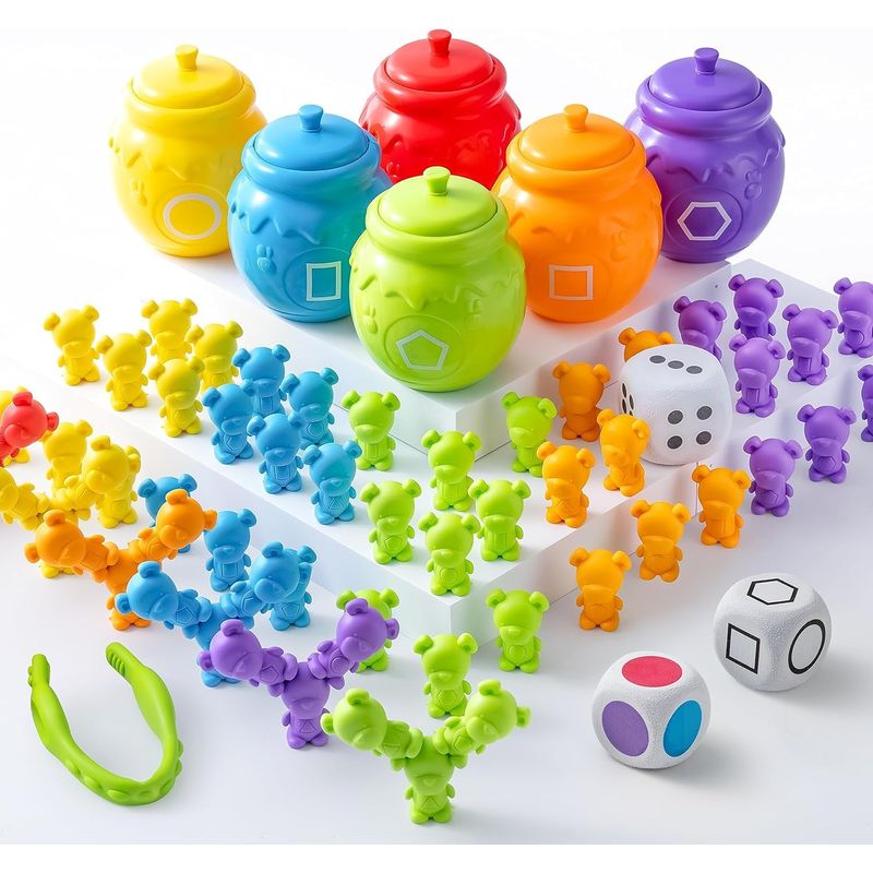 JOYIN Rainbow Counting Bears with Matching Sorting Cups - 83 PCS Set ...