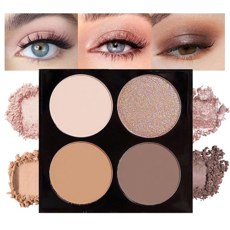 Eyeshadow Quad Makeup Palette, Bright Nude Champagne Gold Light Dark ...