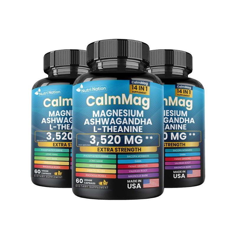 Cortisol Supplement Magnesium Glycinate 250mg Ashwagandha 150mg (3 ...