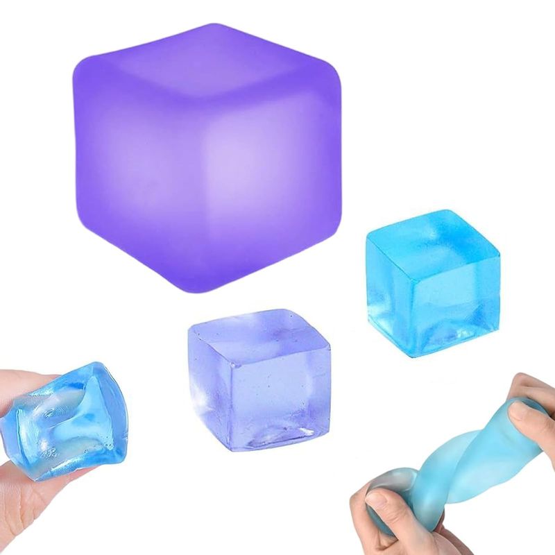 3Pcs Squishy Cube, Ice Cube Squishy, Squishy Fidget Toys Square Stress ...