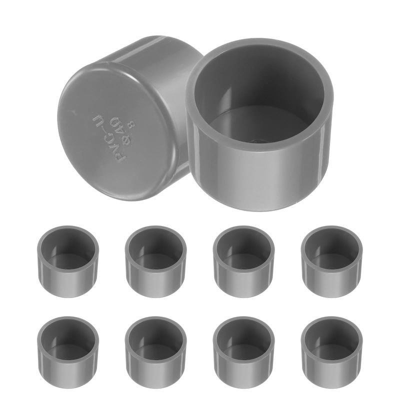 sourcing map 10 Pcs PVC Pipe End Cap Fitting, 40mm/1.57" ID Furniture ...