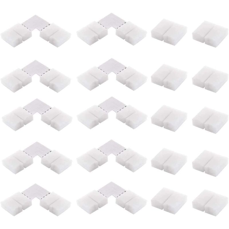 LED Corner Connector Light Strip Connector 10pcs L Shape + 10pcs 4 Pins ...