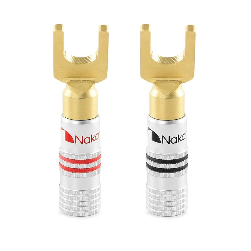 Nakamichi Excel Series 24k Gold Plated Banana Plug 12 AWG - 18 AWG Gauge Size 4mm Speakers ...