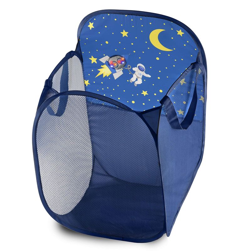 Store & Score Kids Fun LED Space Ship Light-Up Mesh Pop-up Hamper ...