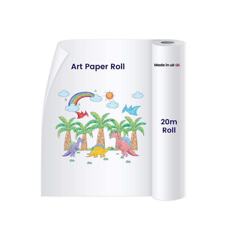 White Drawing Paper Roll (38cm x20m) | Recycled Thick Art Paper Roll ...