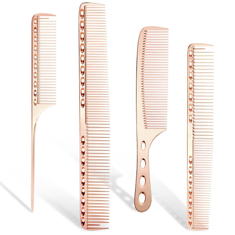 Professional Barber Aluminum Dressing Comb, 4 Types Metal Comb for ...