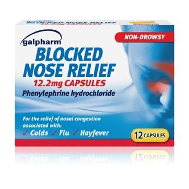 Galpharm Blocked Nose Relief | 12 Capsules | Un-block Your Nose | Non ...