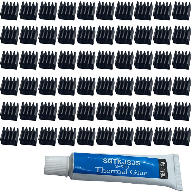60pcs Mini Heatsink Kit, Cooler Heat Sink for Cooling VRM Stepper ...