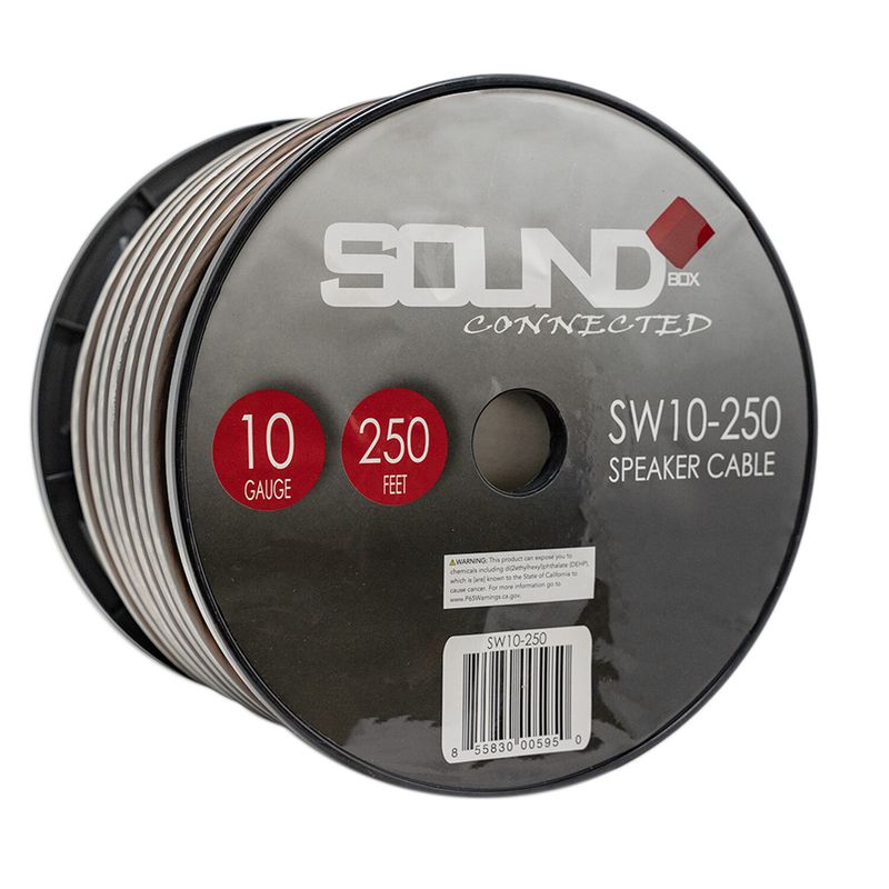 SoundBox SW10-250, 10 Gauge Home / Car Speaker Wire Spool - 250 ...