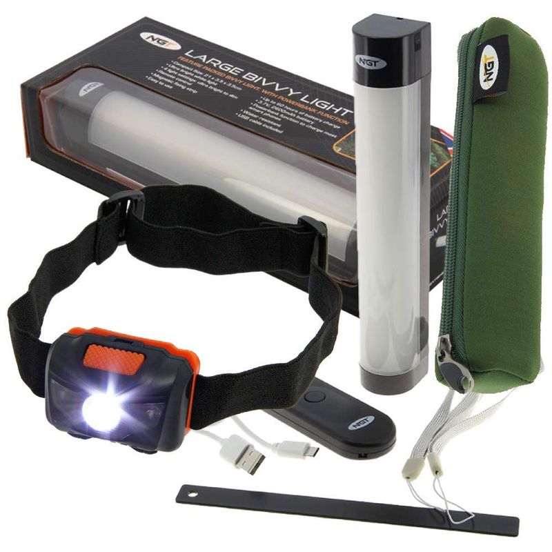 DNA NGT Fishing Camping Rechargeable Bivvy Tent Light Power Bank Remote ...