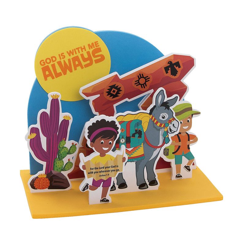 Fun Express Southwest VBS 3D God is with Me Stand-Up Craft Kit - VBS Vacation Bible School ...