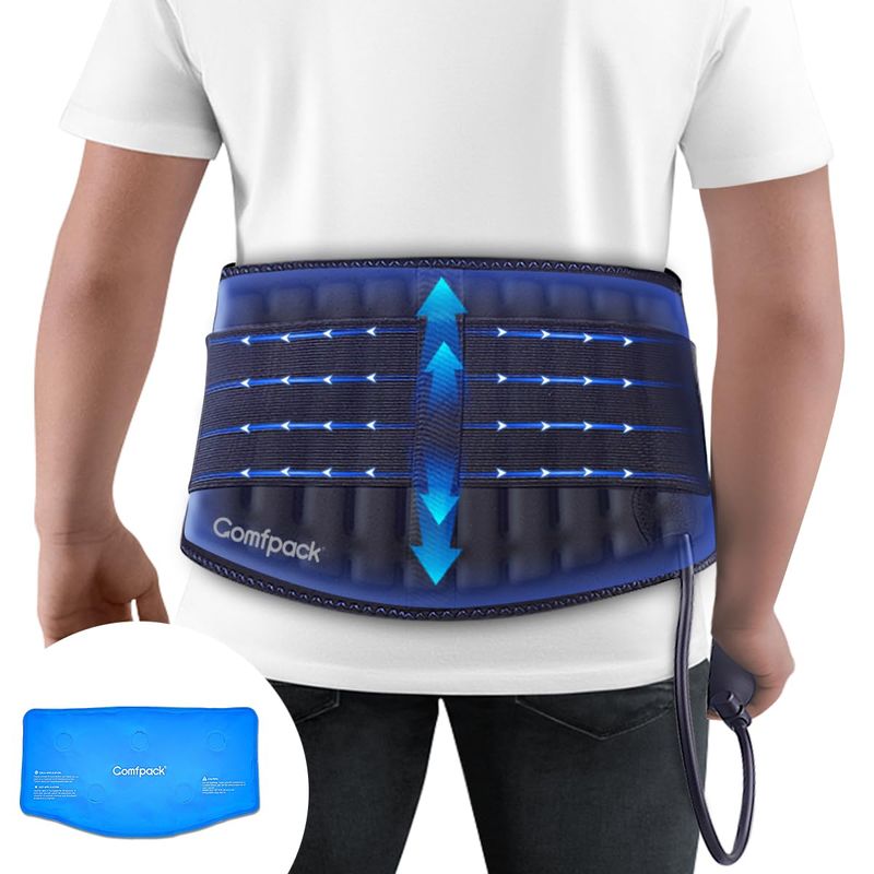 Comfpack Back Ice Pack for Lower Back Pain with Compression Air Pump ...