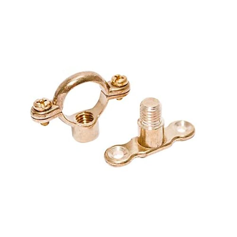 15mm Brass Munsen Ring + Wall Plate Support Bracket, Pipe Clip - Male ...