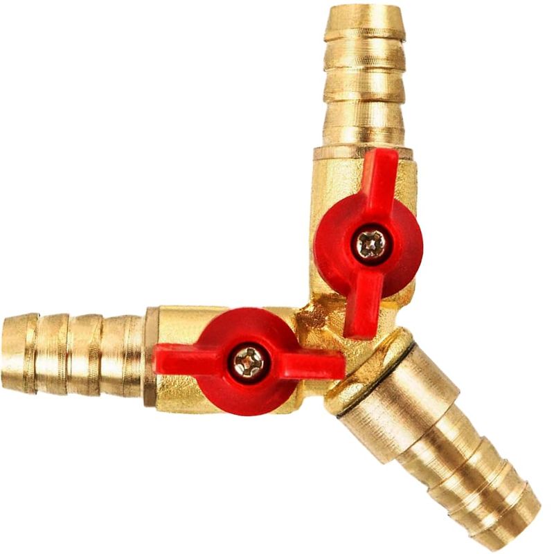 Gas Hose Barb Branch Y Type Fitting Fuel Joint Connector Brass ...