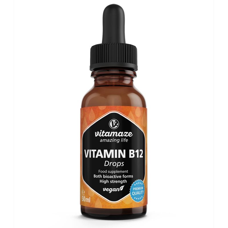 Vitamin B12 Drops 500 mcg, Vegan High Dose Drops, Methylcobalamin ...