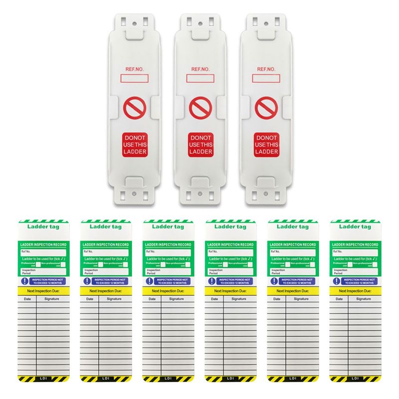 Scaffold Ladder Tags, 3 Holders and 6 Ladder Inspection Tag Inserts ...