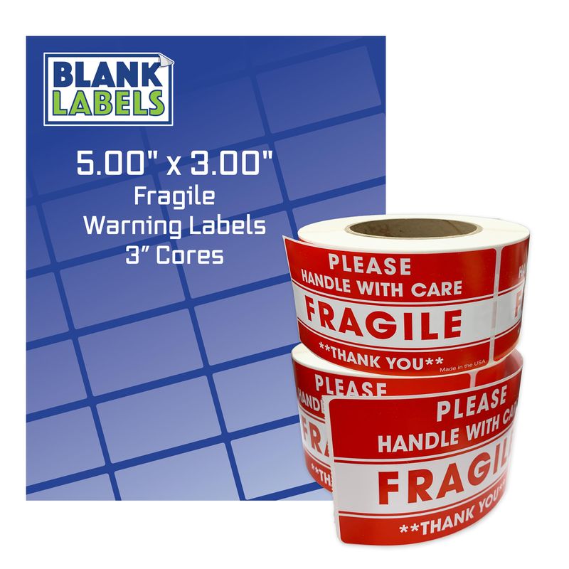 Blank Labels Fragile Label - High-Visibility Warning Label Stickers - 3 ...