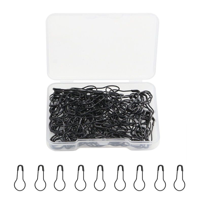 Black Safety Pins,120 Pcs Metal Bulb Safety Pins,22mm/0.87inch Stitch ...