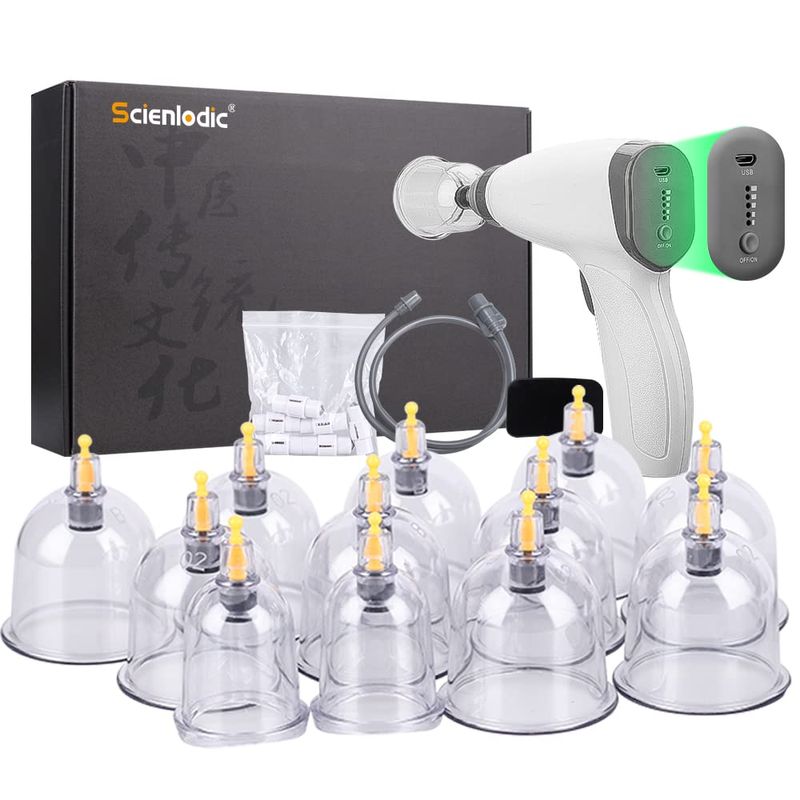 Scienlodic 12pcs Cupping Set,Electric Cupping Therapy Set with Pump ...