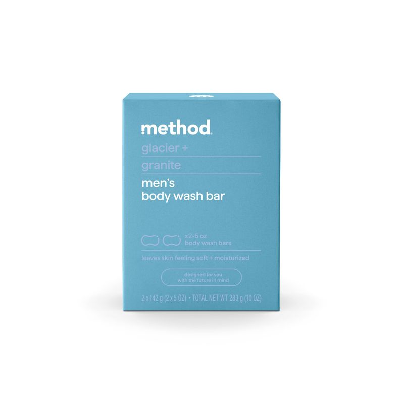 Method Bar Soap, Glacier + Granite, Plastic Free, 2 bars, 5oz each ...