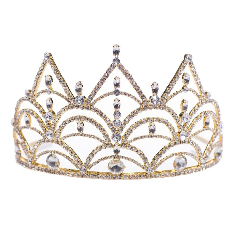 Anderson's Darlene Clear Rhinestone Gold Tiara, 4 Inches, Women, Girls ...