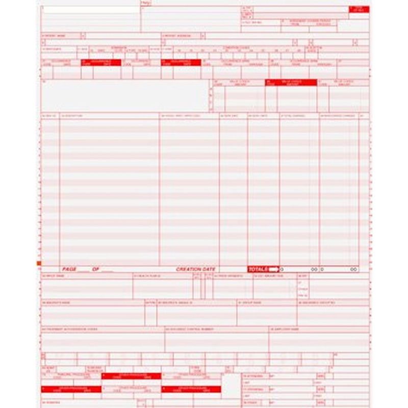 UB-04 (CMS 1450) Health Insurance Claim Form (Pack of 50 sheets) S59 ...
