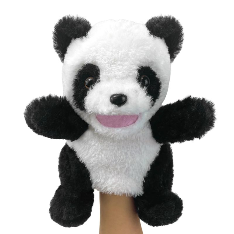 Okegztoa Hand Puppets Plush Panda Puppet,9" Hand Puppets for Kids ...