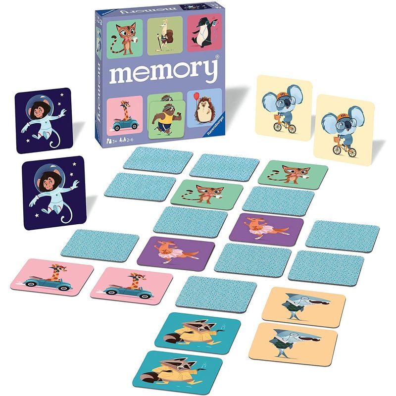 Ravensburger Happy Animals Memory Matching Picture Snap Pairs Game for ...